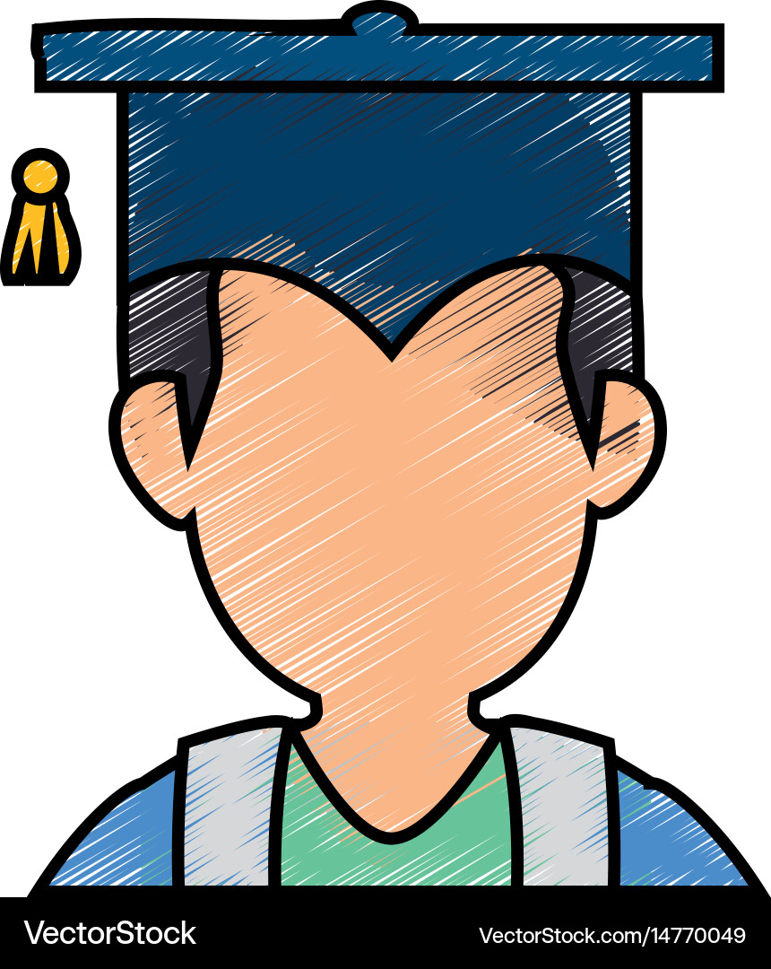 Student graduated profile Royalty Free Vector Image