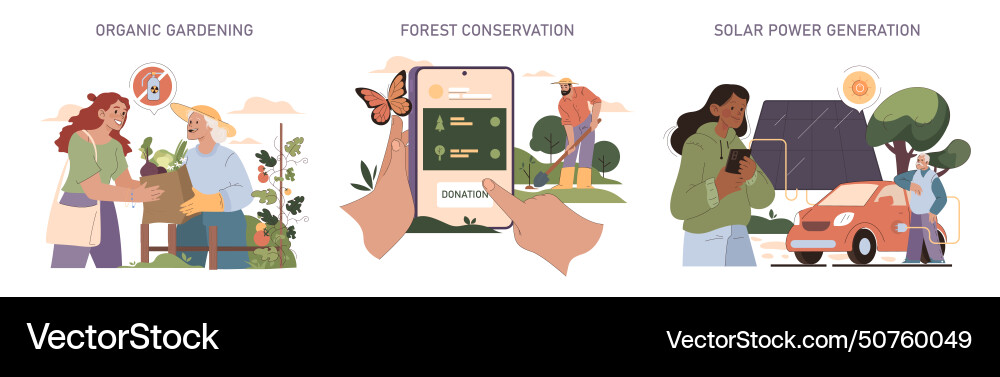 Sustainability set Royalty Free Vector Image - VectorStock