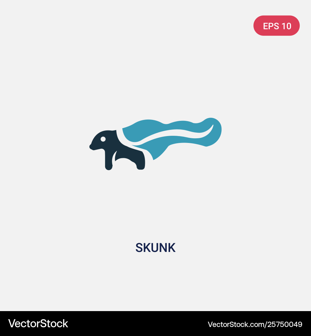 Two color skunk icon from animals concept Vector Image