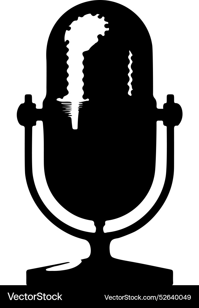 Vintage broadcast mic timeless on air design Vector Image