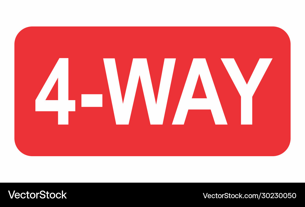 4-way road sign Royalty Free Vector Image - VectorStock