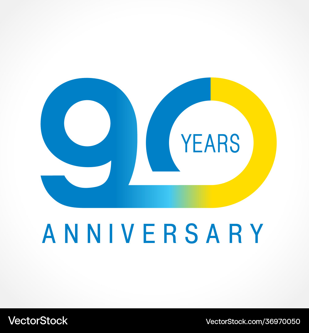90 anniversary classic logo Royalty Free Vector Image