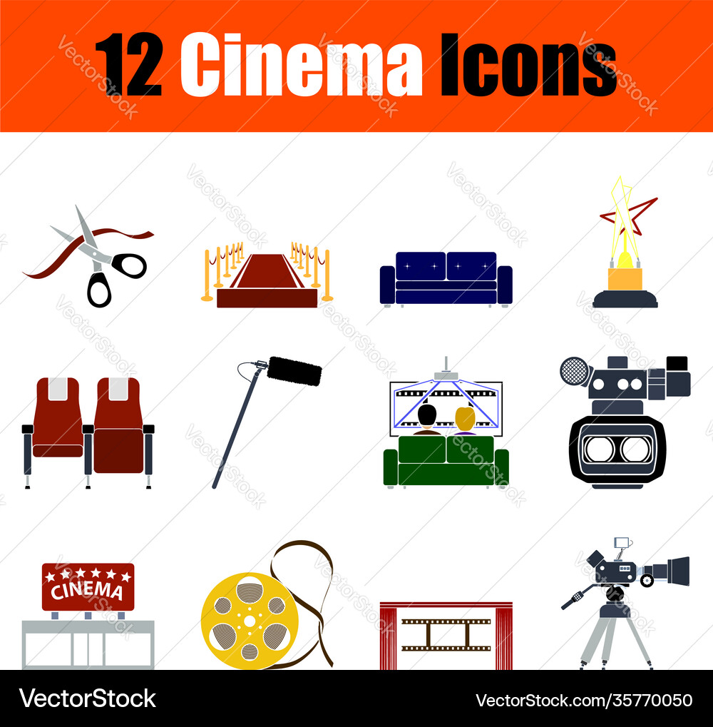 Cinema icon set Royalty Free Vector Image - VectorStock