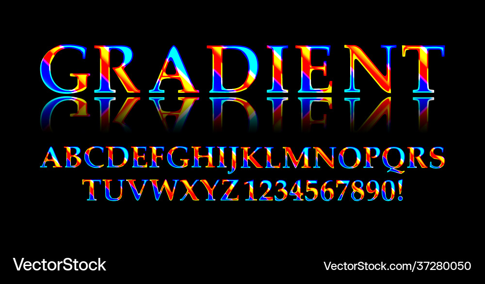Color english alphabet Royalty Free Vector Image