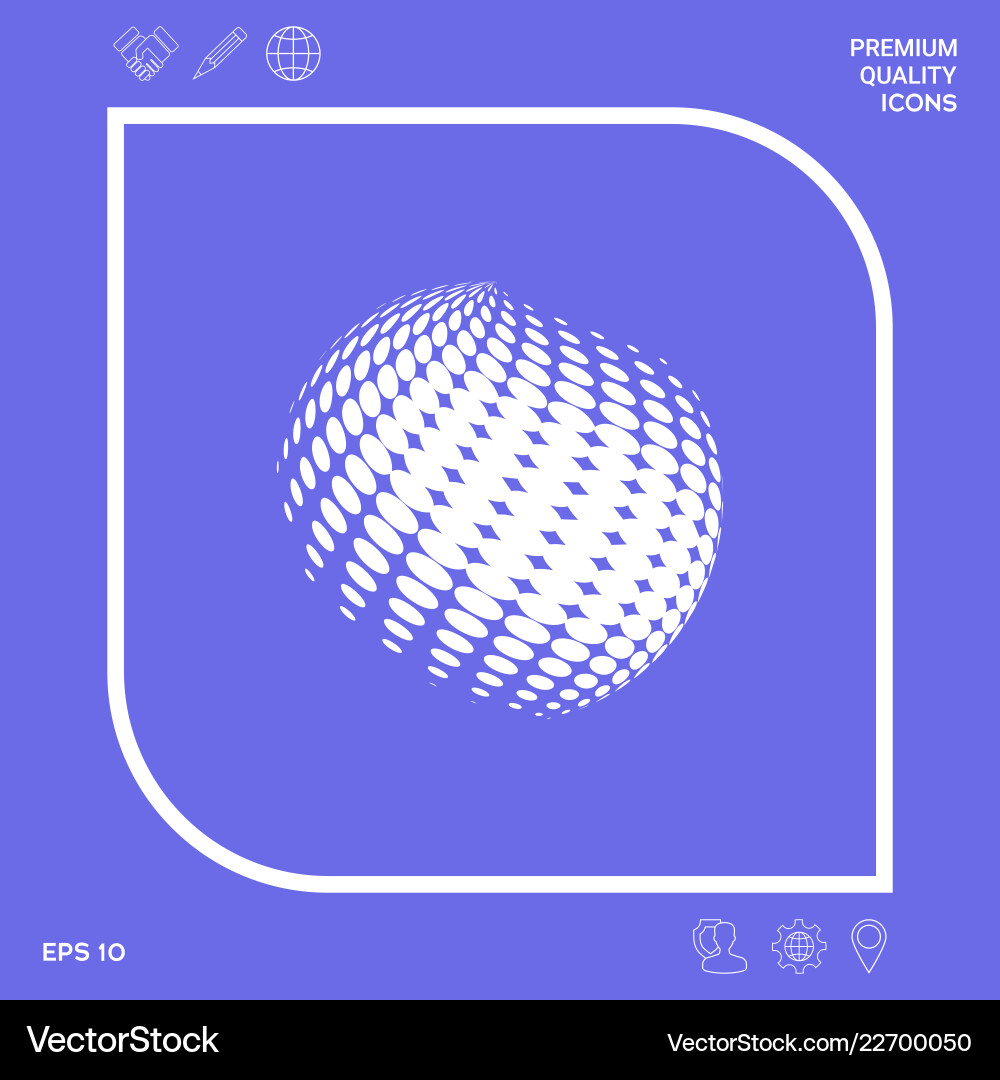 Earth logo - halftone effect graphic elements Vector Image