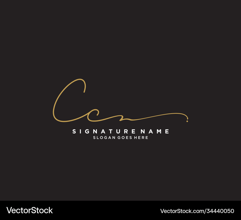 Elegant CC Signature Logo Royalty Free Vector Image