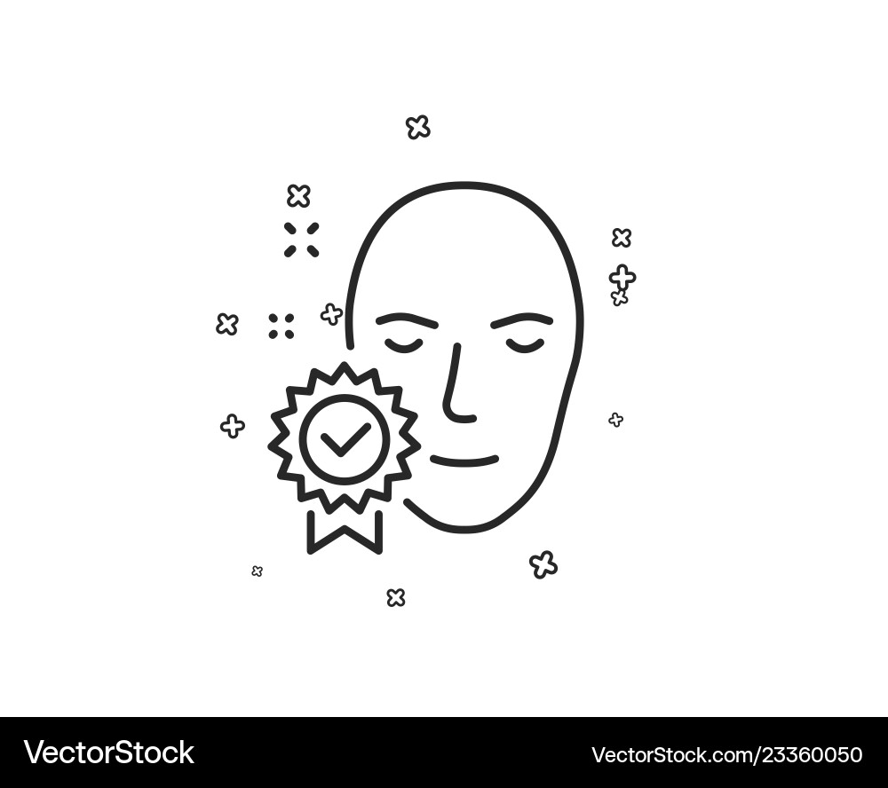 Face verified line icon access granted sign Vector Image