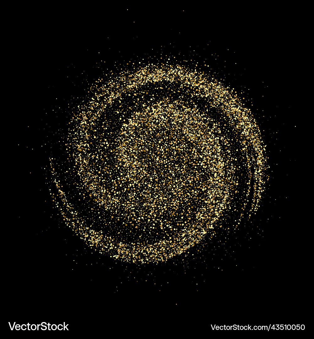 Golden Glitter Partikel rotieren im Kreis Vektorbild