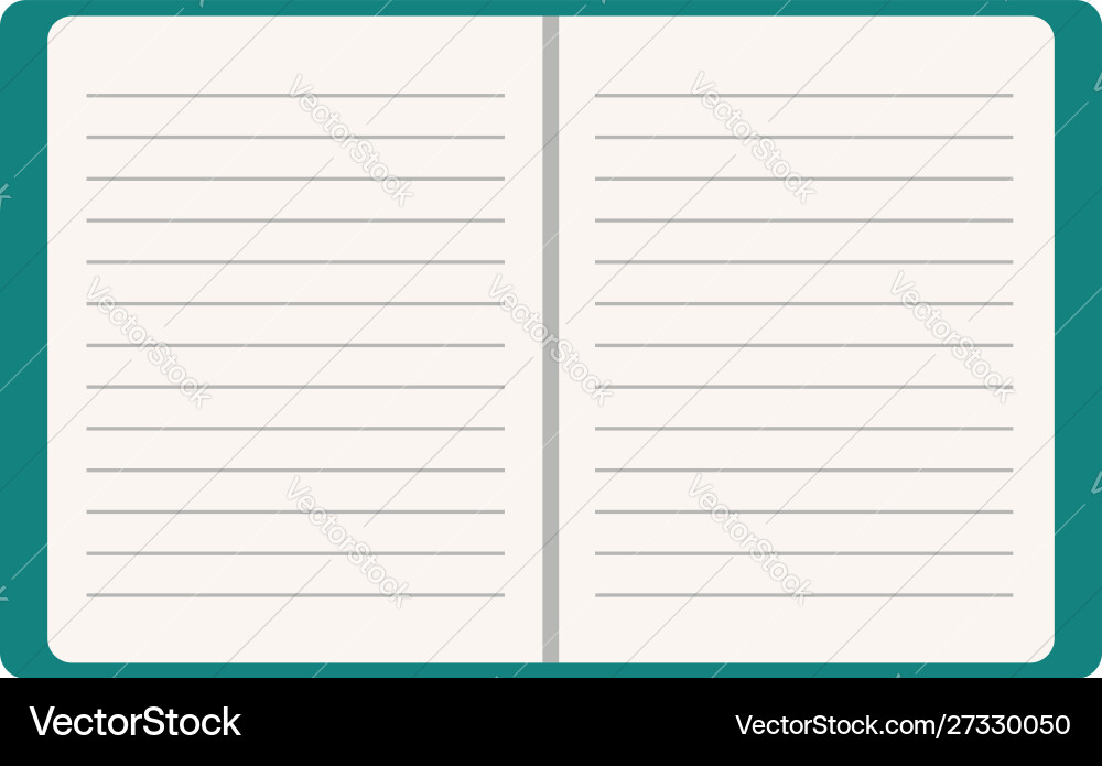 Green notebook on white background Royalty Free Vector Image