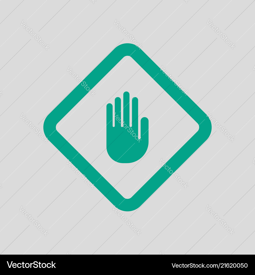 Icon of warning hand Royalty Free Vector Image