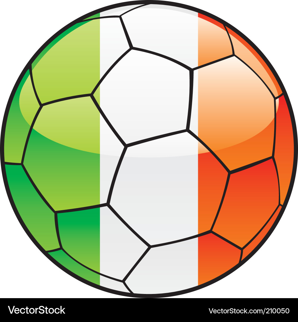 Ireland flag on soccer ball Royalty Free Vector Image