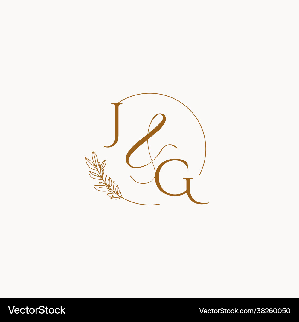 Jg initial wedding monogram logo Royalty Free Vector Image