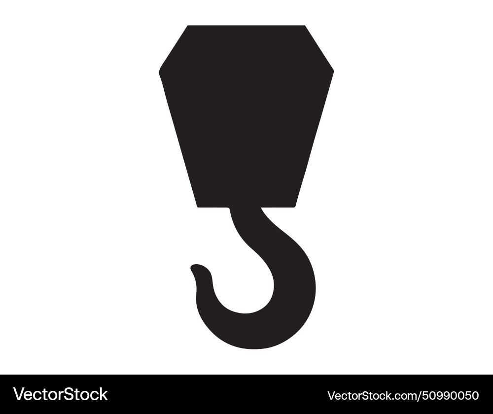 Lifting hook silhouette art Royalty Free Vector Image