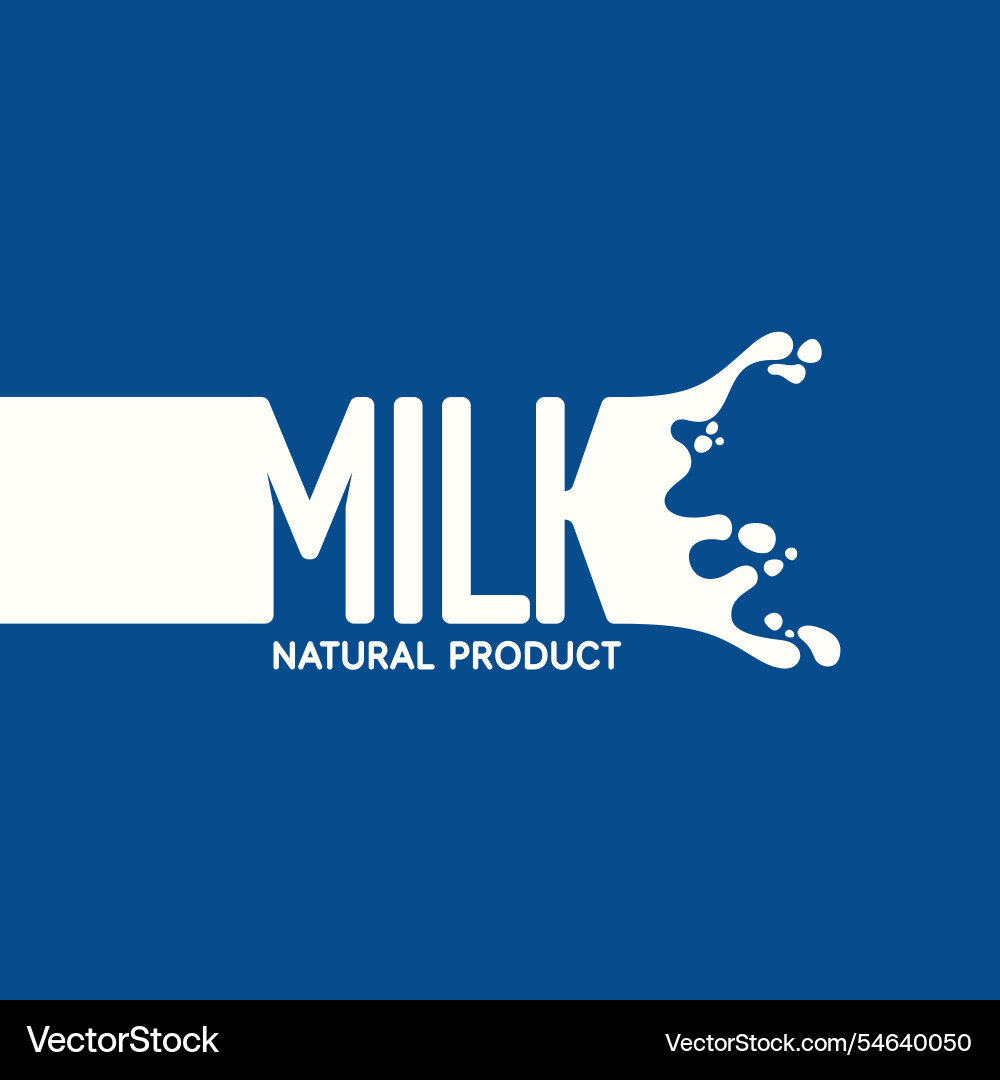 Modern poster fresh milk with splashes Royalty Free Vector