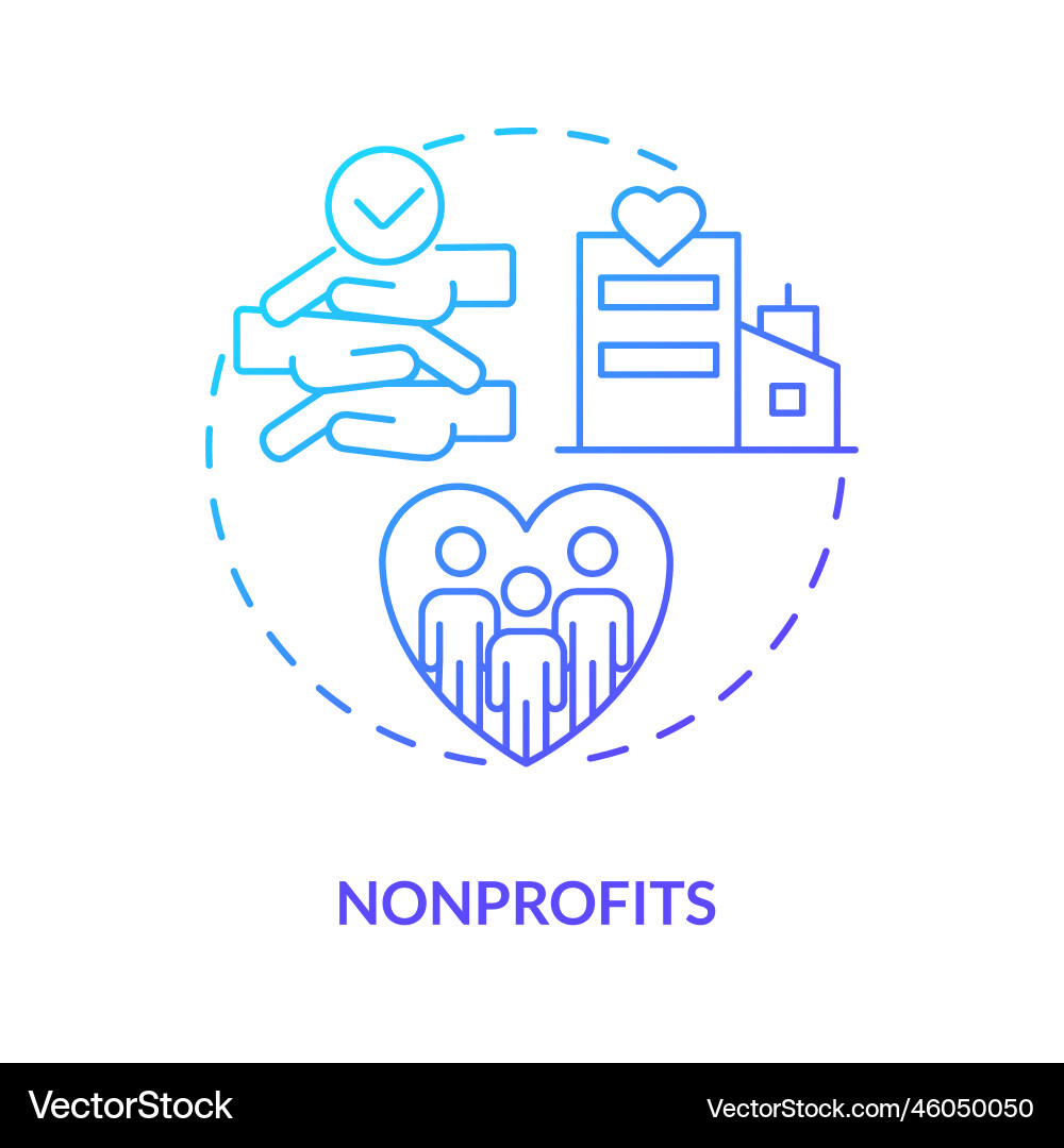 Nonprofits blue gradient concept icon Royalty Free Vector