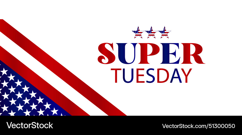 Pebble super tuesday stylish text design Vector Image