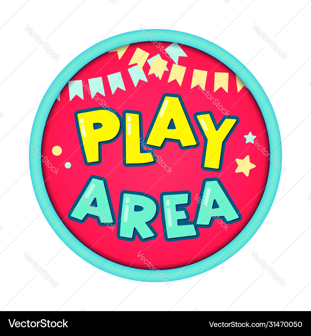 Play area cartoon banner Royalty Free Vector Image