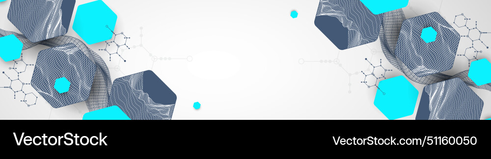 Scientific and technological background wireframe Vector Image