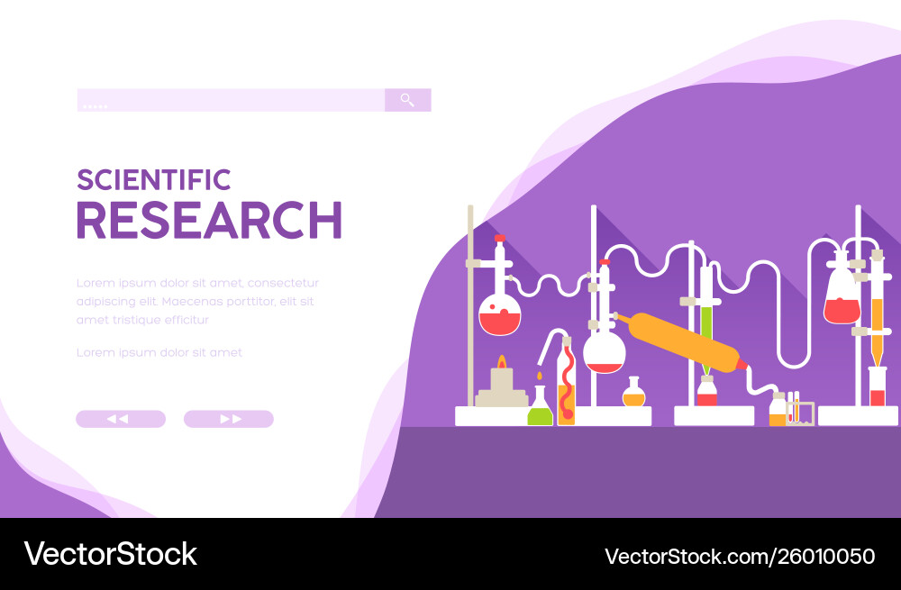 Scientific research landing page template Vector Image