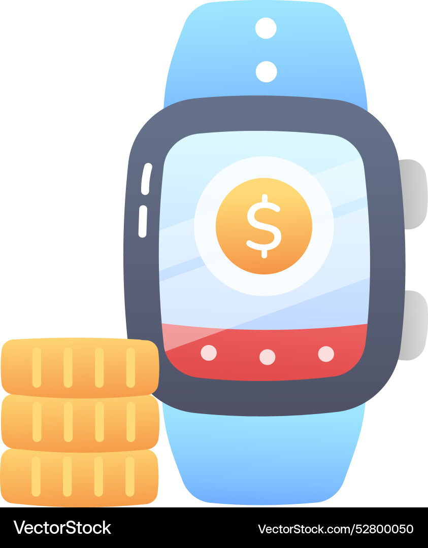 Smartwatch payment Royalty Free Vector Image - VectorStock