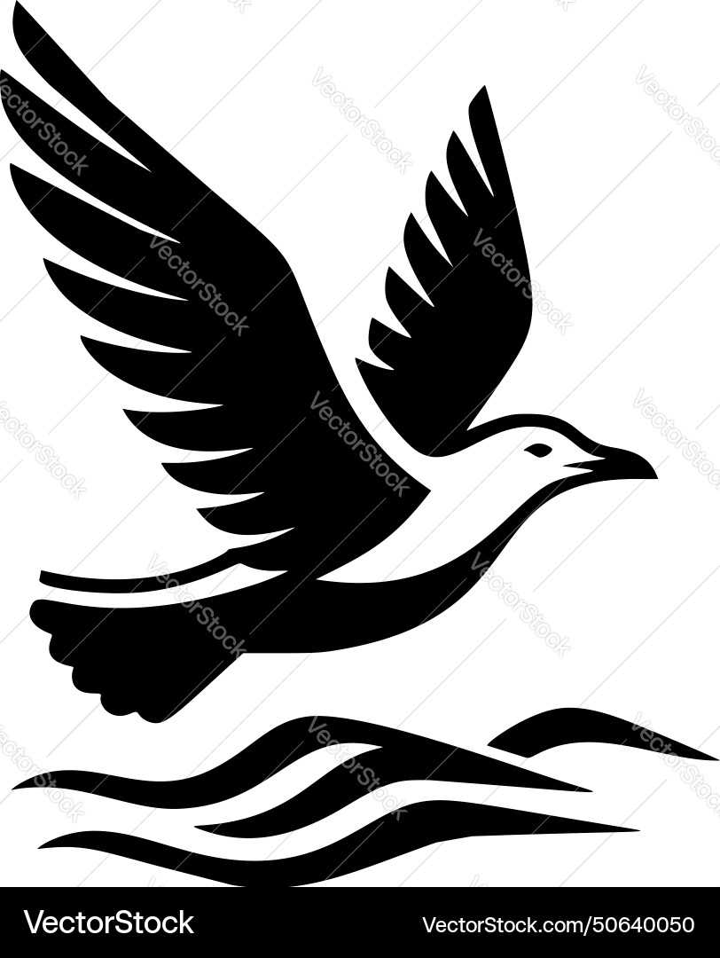 Soaring bird silhouette Royalty Free Vector Image