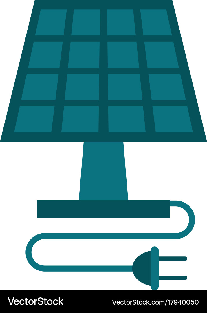 Solar panel and plug icon image Royalty Free Vector Image