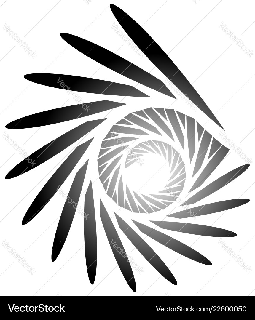 Spiral helix snail shape abstract monochrome Vector Image