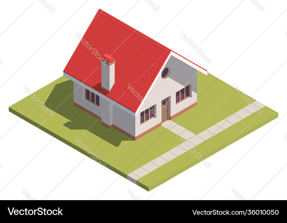 Suburban house isometry hyper detailing isometric Vector Image