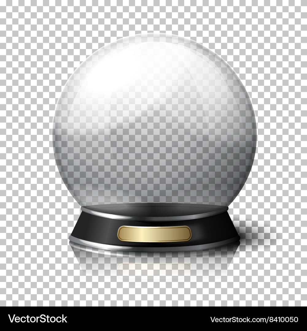 Transparent realistic crystal ball Royalty Free Vector Image