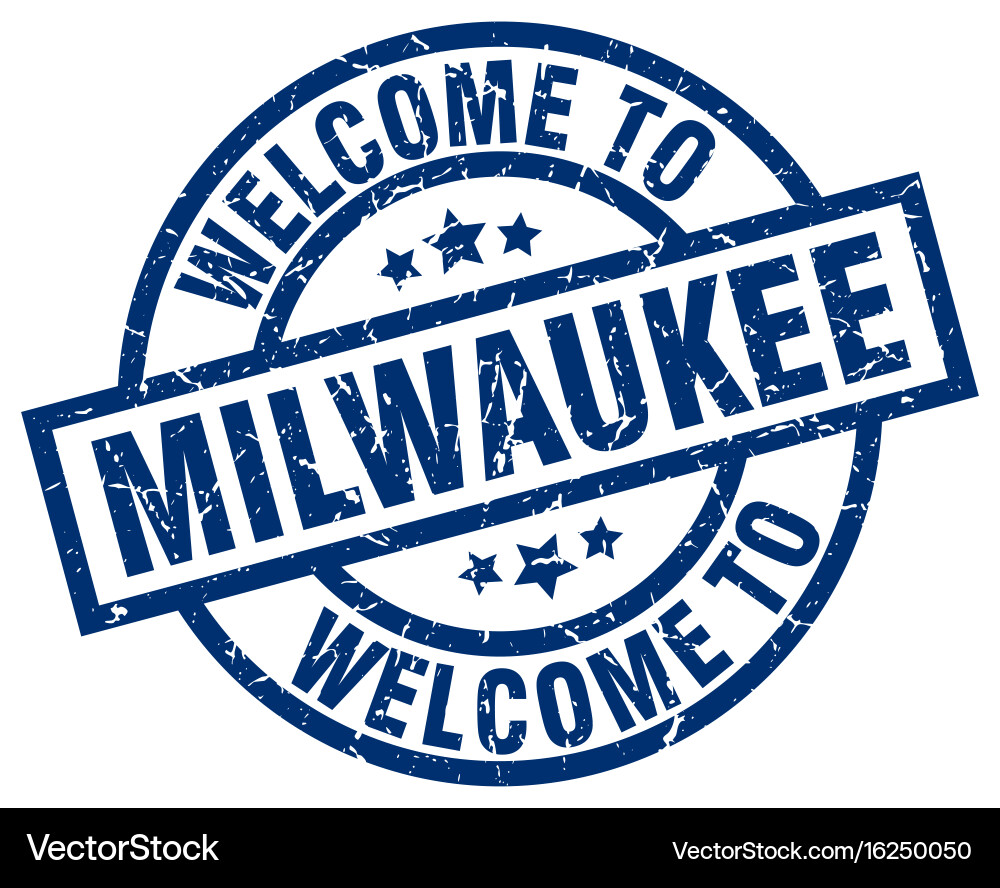 Welcome to milwaukee blue stamp Royalty Free Vector Image