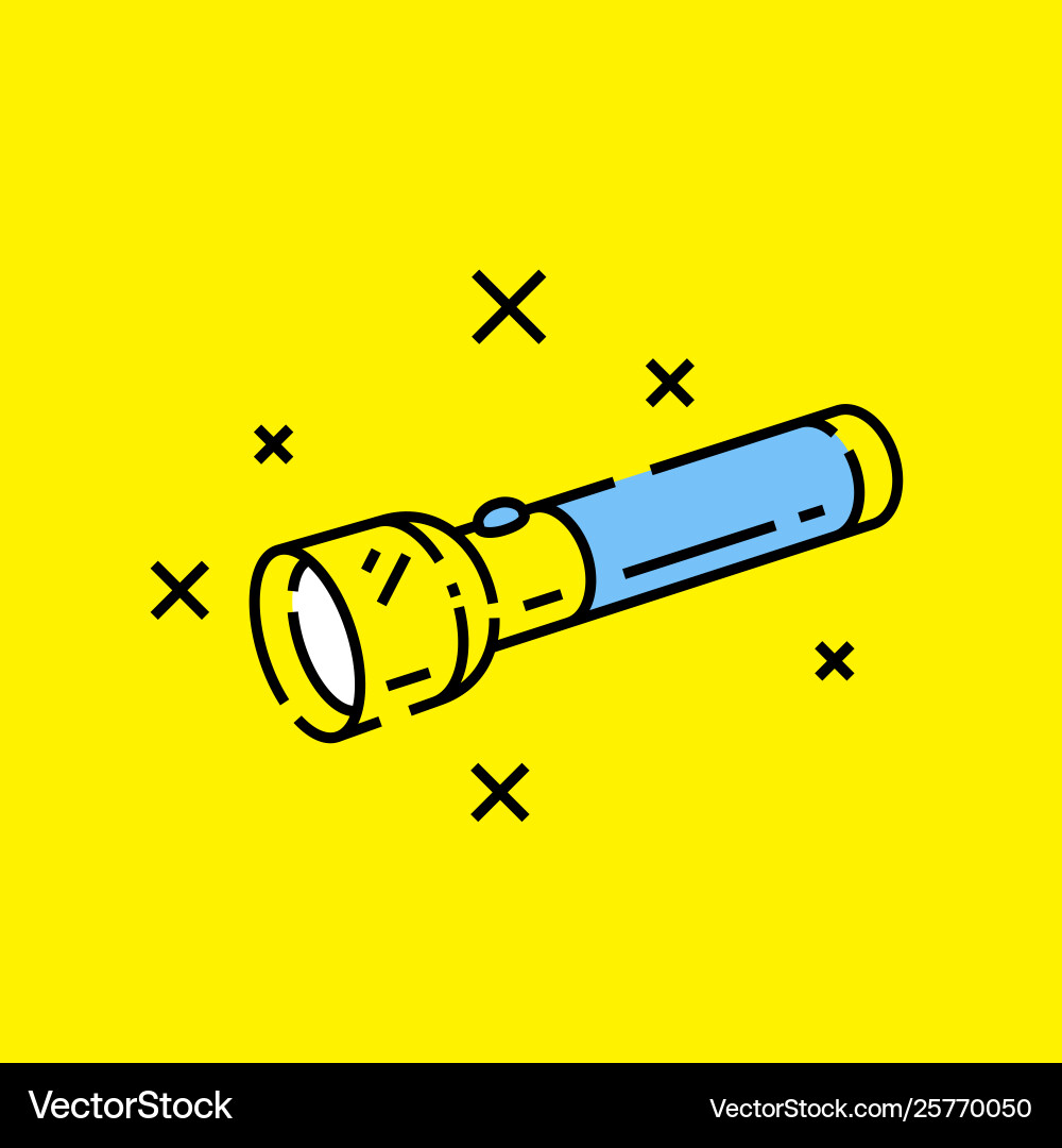 Yellow flashlight icon Royalty Free Vector Image