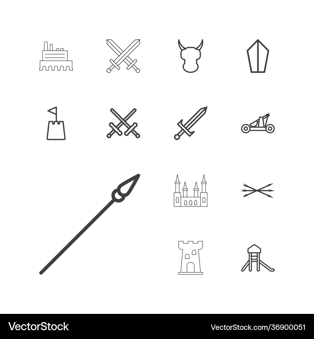 13 medieval icons Royalty Free Vector Image - VectorStock