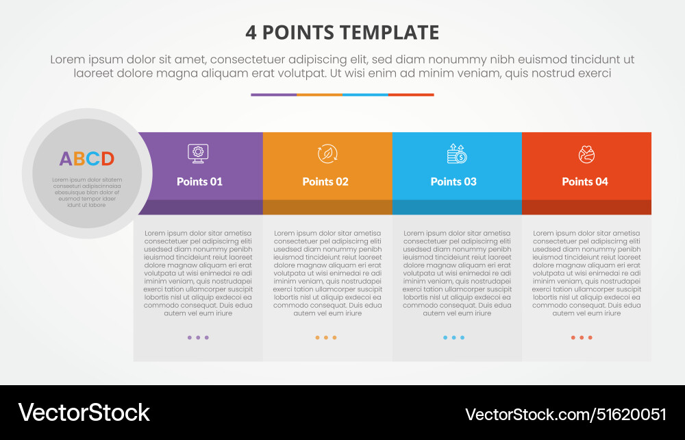 4 points stage list template infographic concept Vector Image
