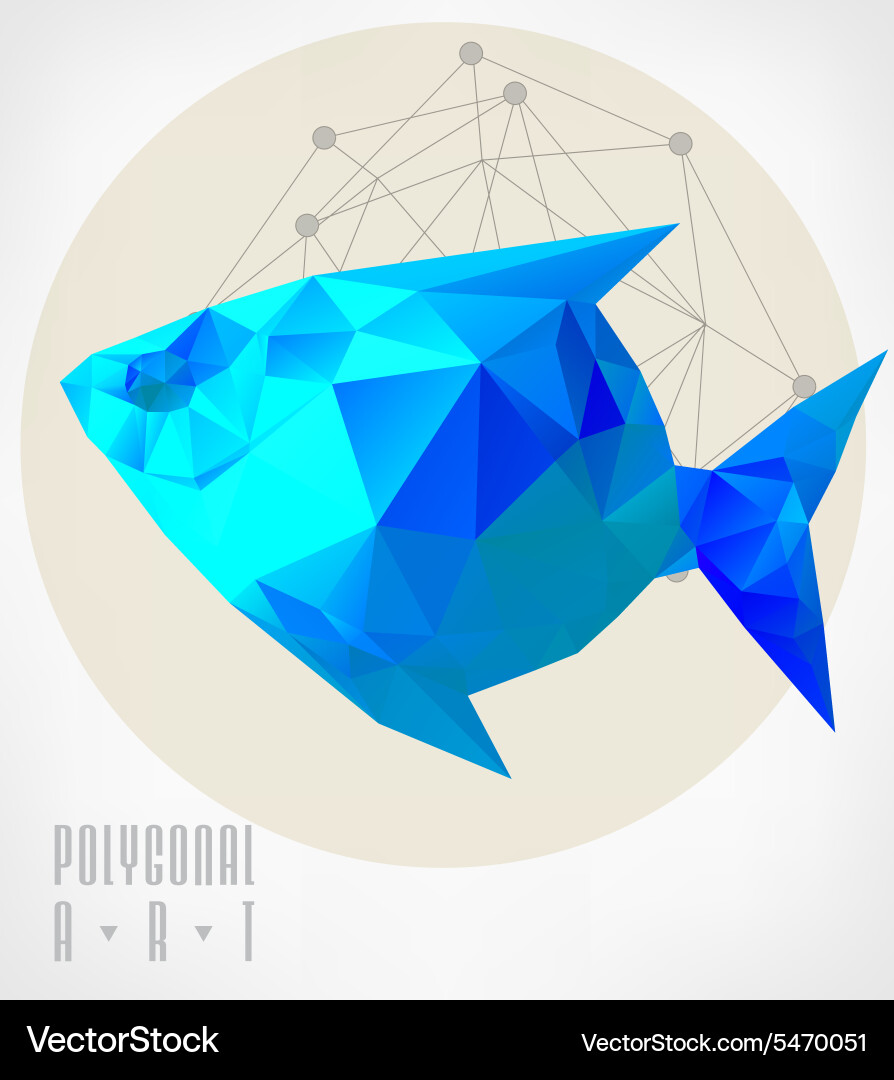 Abstract polygonal fish Royalty Free Vector Image