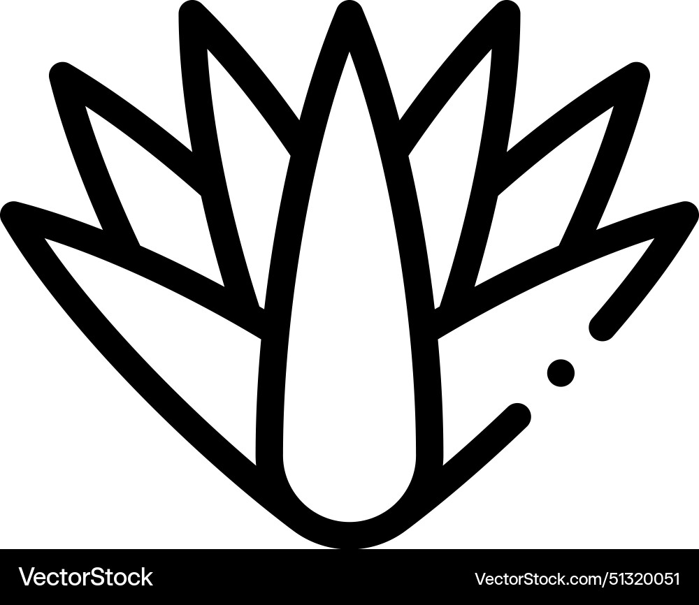 Agave Symbol dünne lineare Design isoliert Vektorbild