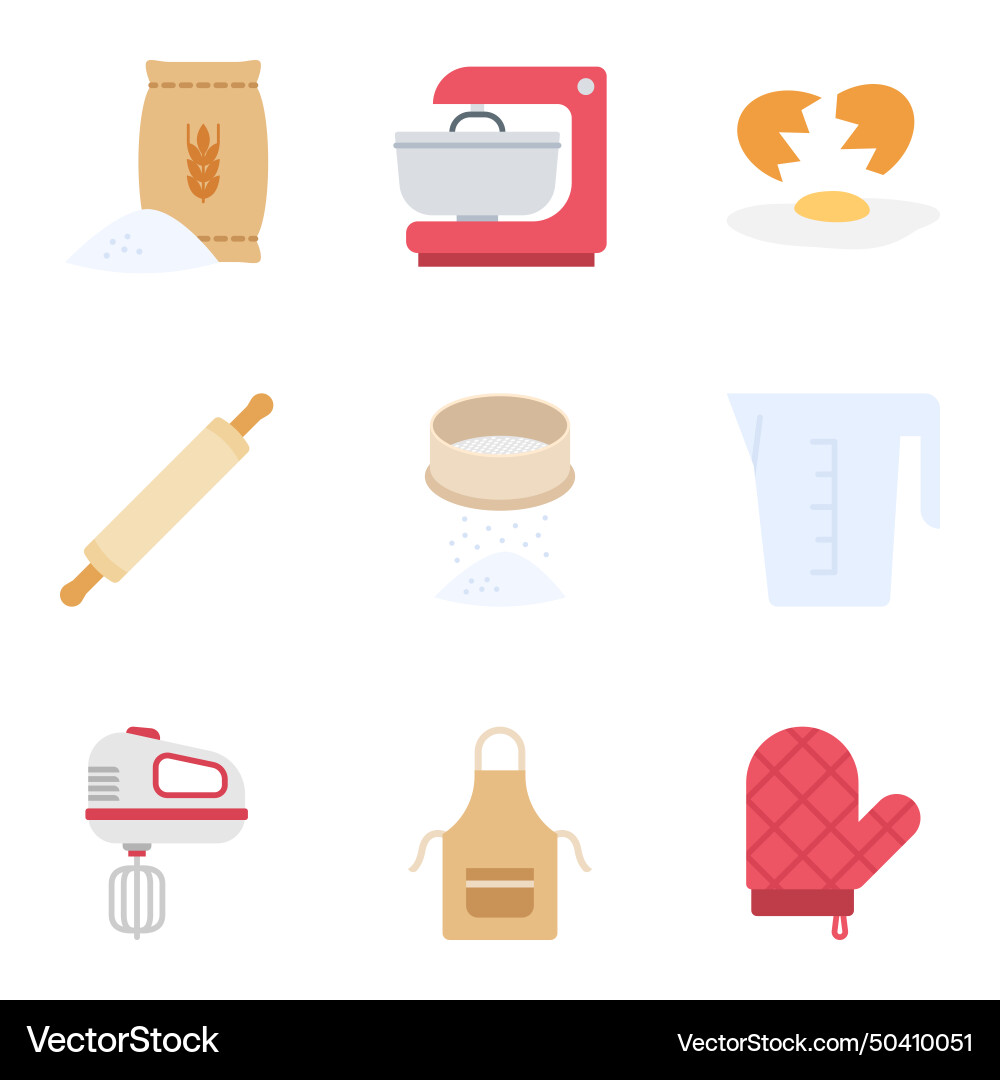 Baking editable stroke icon set Royalty Free Vector Image