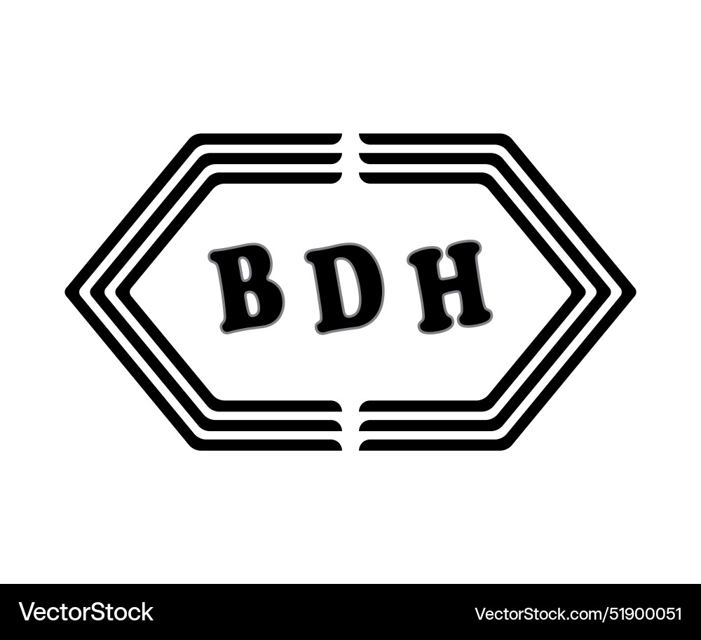 Bdh letter logo design simple and modern Vector Image