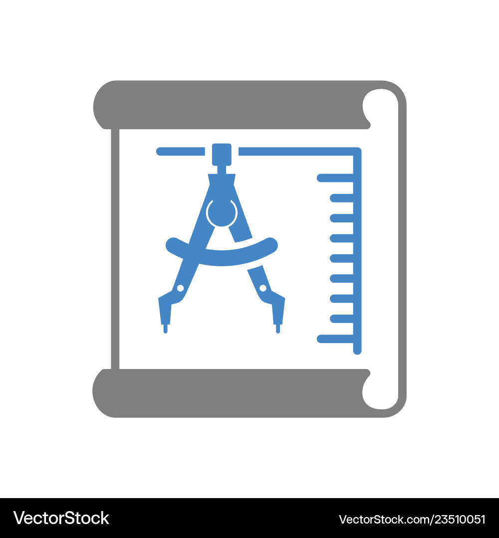 Blueprint icon on white background for graphic Vector Image