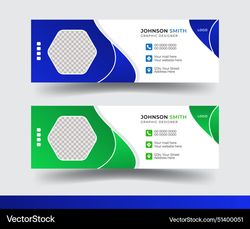 Clean and creative email signature design Vector Image