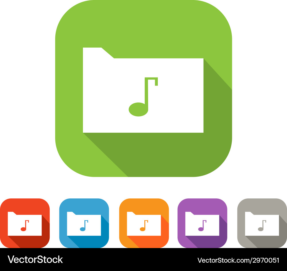 Color set of flat folder with music note Vector Image