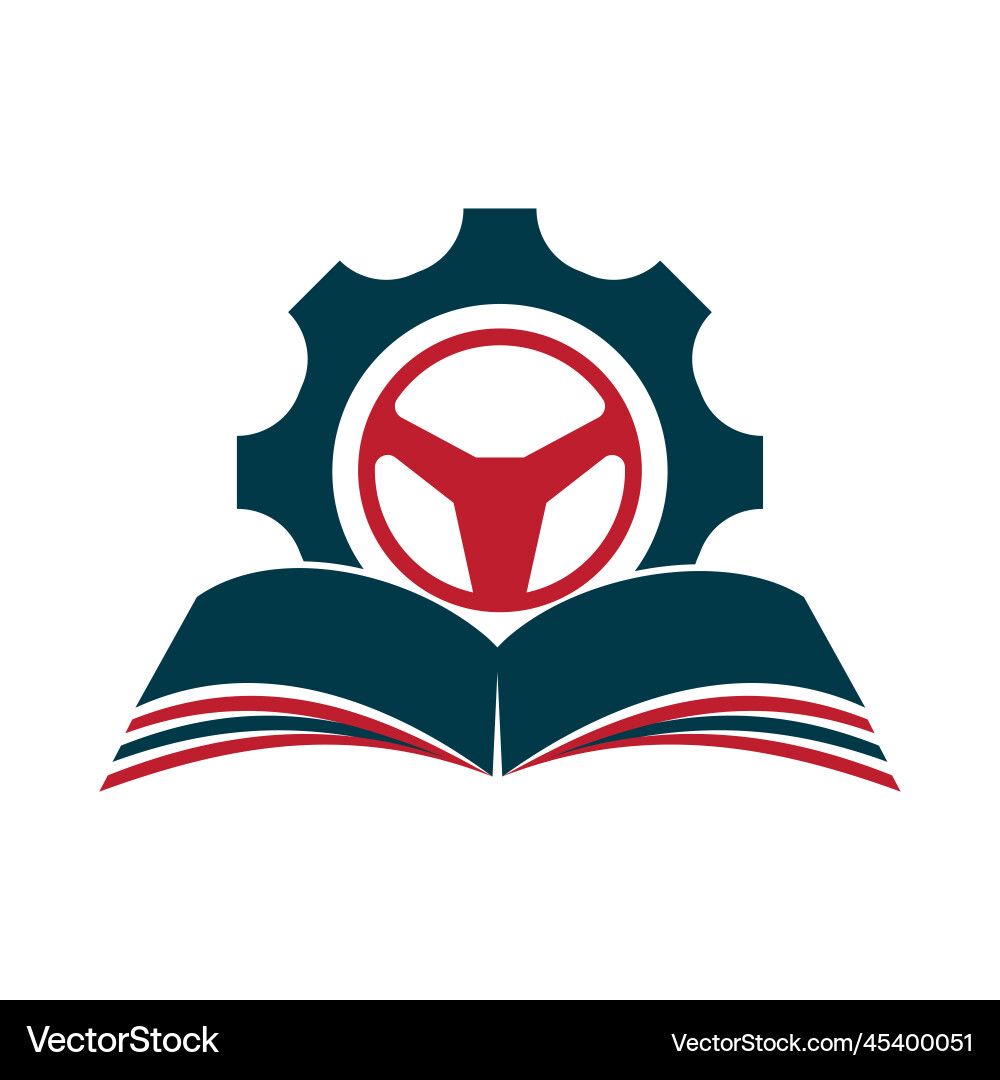 Driving school logo design Royalty Free Vector Image