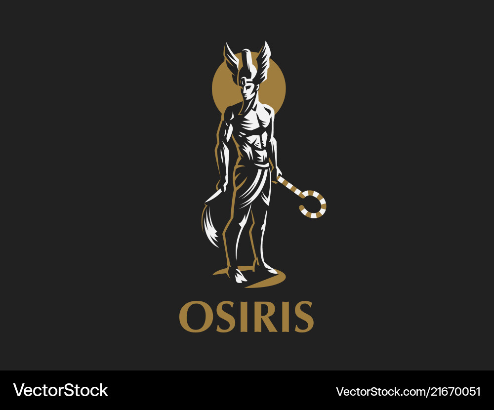 Egyptian god osiris emblem Royalty Free Vector Image