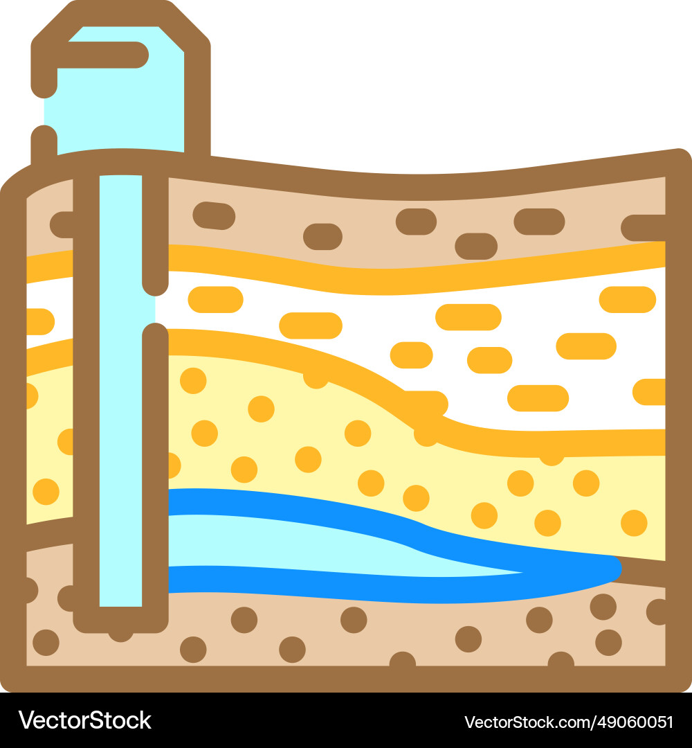 Extraction process mining color icon Royalty Free Vector