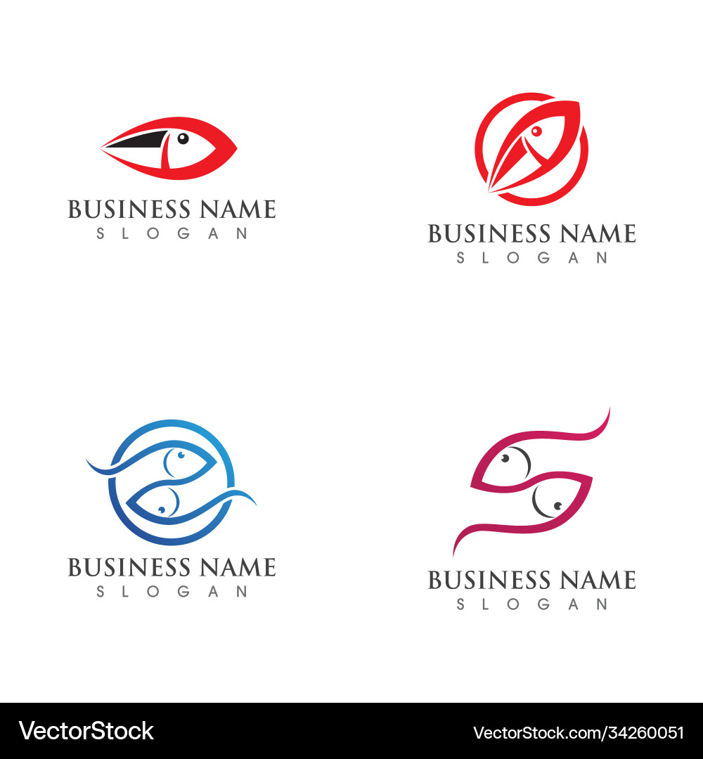 Fish logo and symbol symbols Royalty Free Vector Image