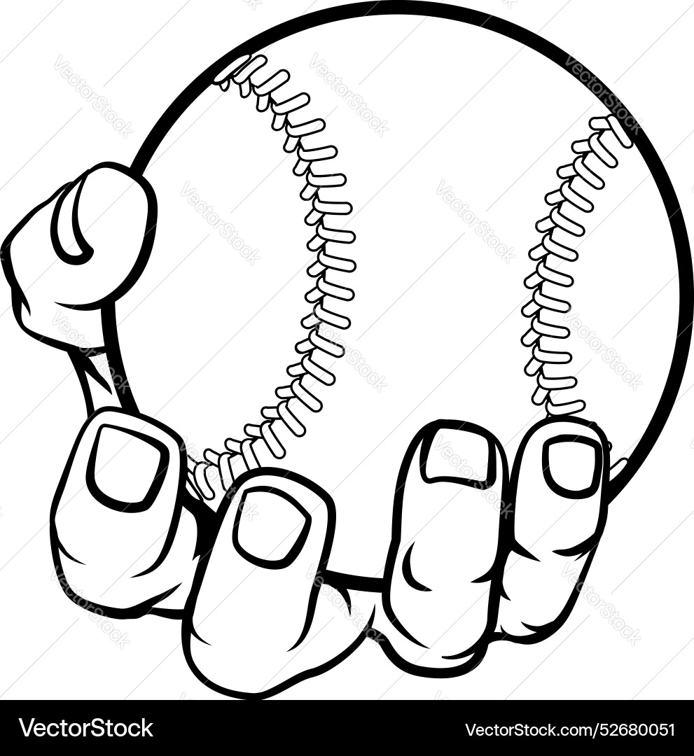 Hand holding baseball ball Royalty Free Vector Image