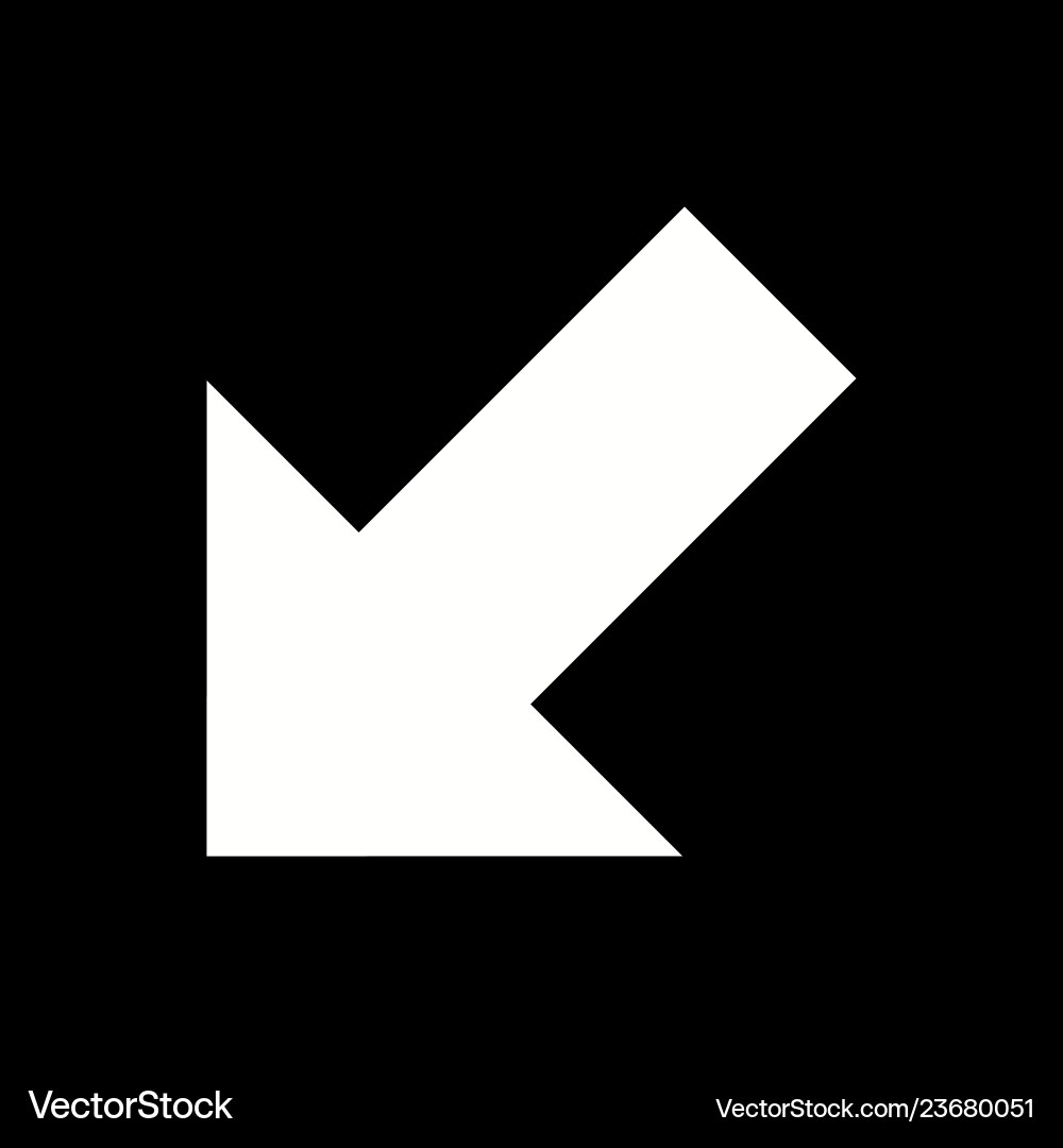 Left down icon Royalty Free Vector Image - VectorStock