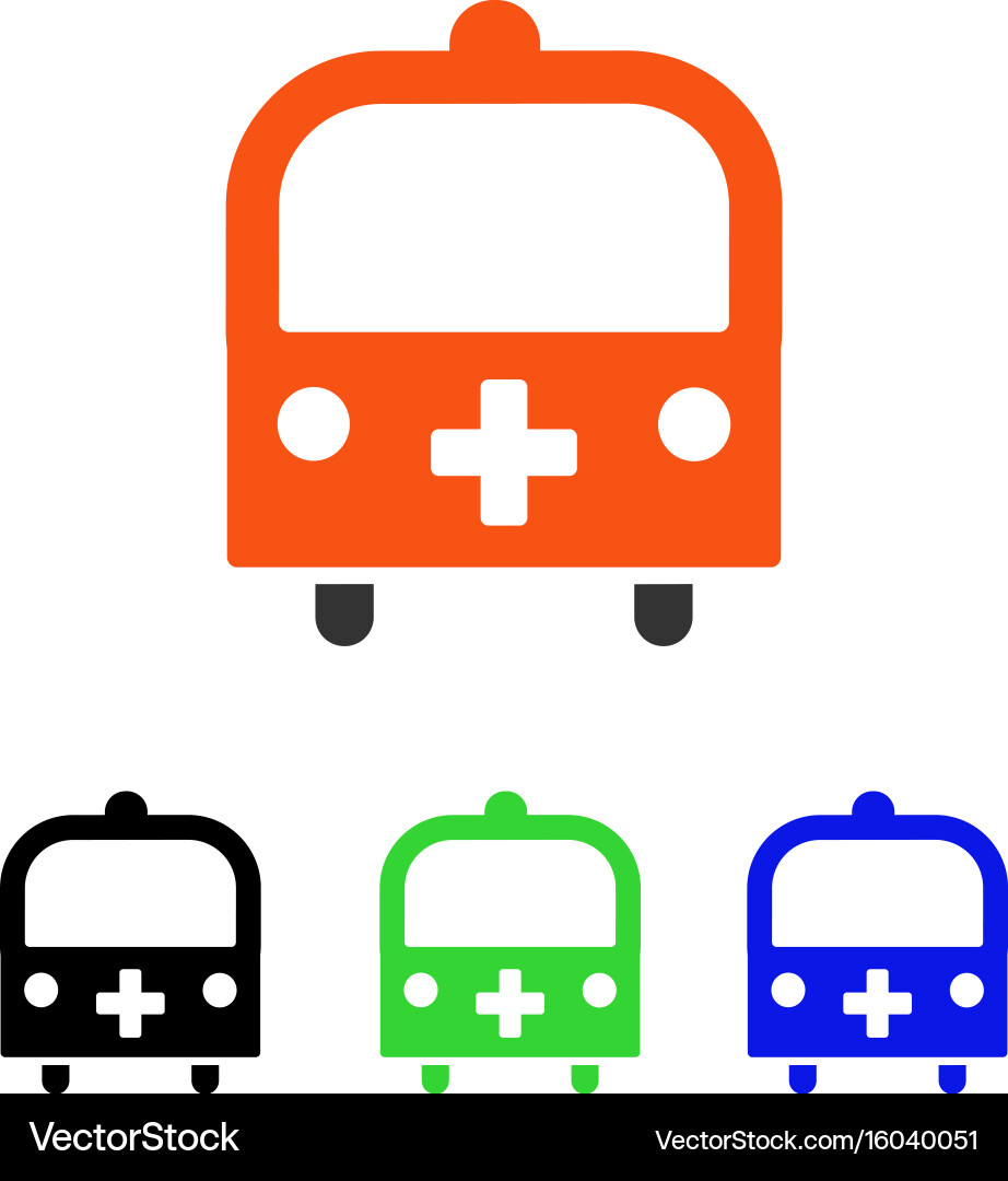 Medical bus flat icon Royalty Free Vector Image