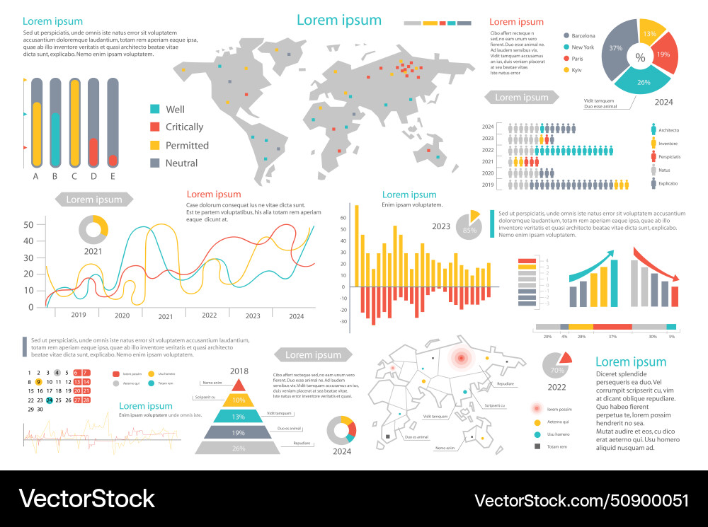 Mega set of infographic elements data Royalty Free Vector