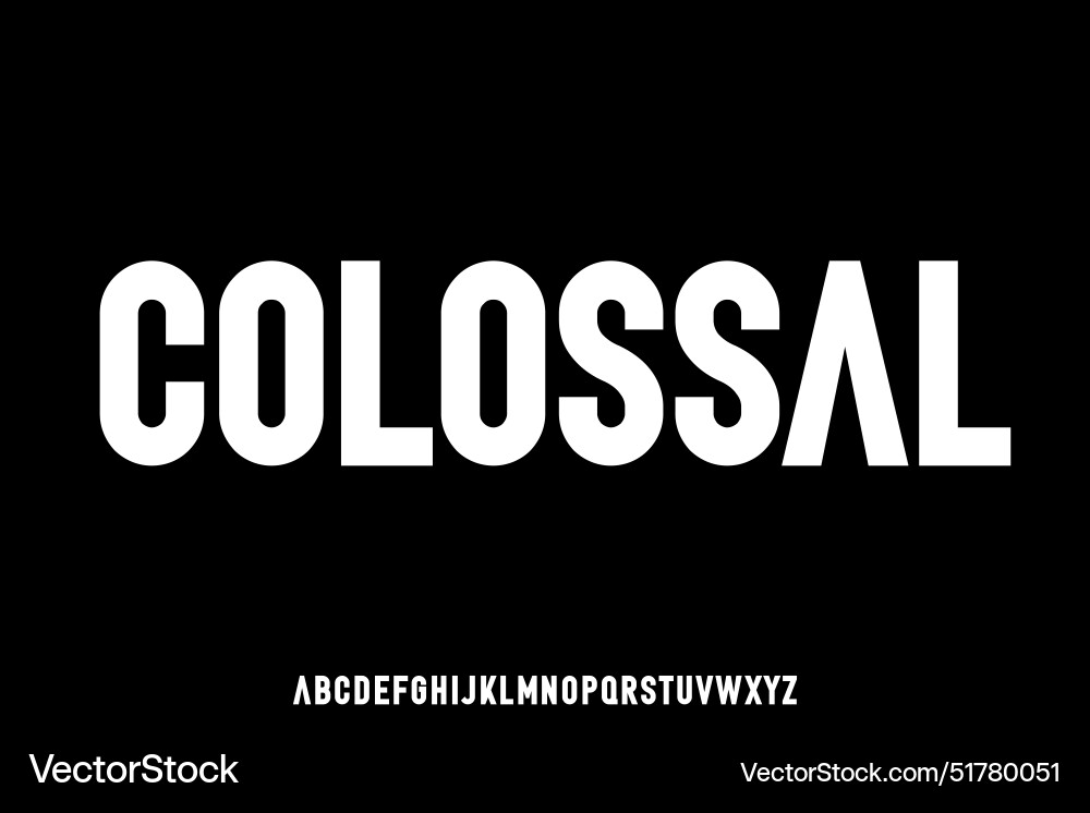 Modern strong bold sans serif alphabet display Vector Image