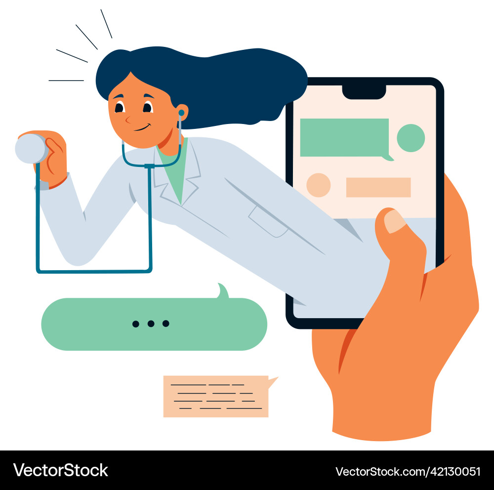 Online Medical Consultation Royalty Free Vector Image